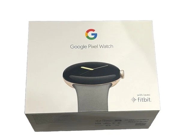 GOOGLE PIXEL WATCH (2022) Wi-Fi, 41mm Champagne Gold Case Hazel Band £ ...