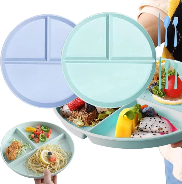 GETEILTE TELLER MIT Unterteilung,2pc Geteilte Speiseteller,Kinderteller Untertei EUR 20,99 ...