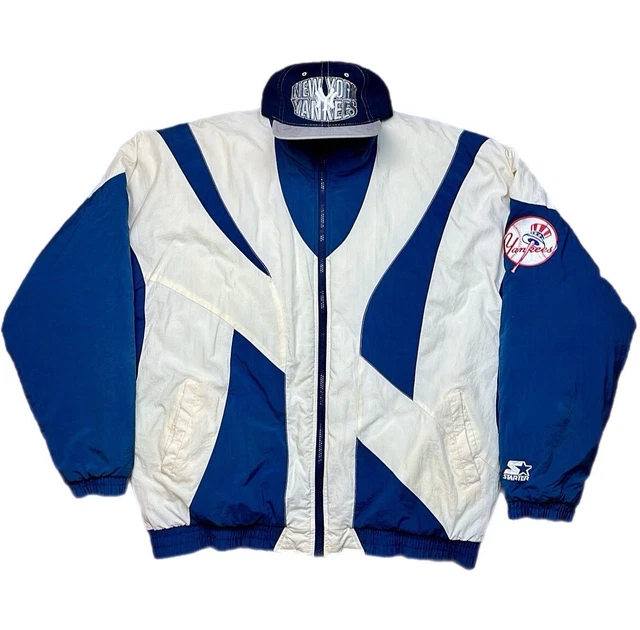 VINTAGE NEW YORK Yankees Starter Big Logo Puffer Jacket Coat Parka MLB ...