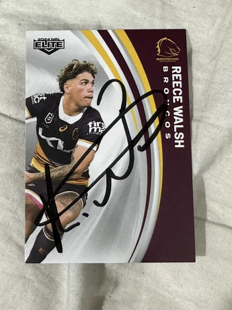 SIGNED REECE WALSH Brisbane Broncos 2024 NRL Elite Card £21.68 ...