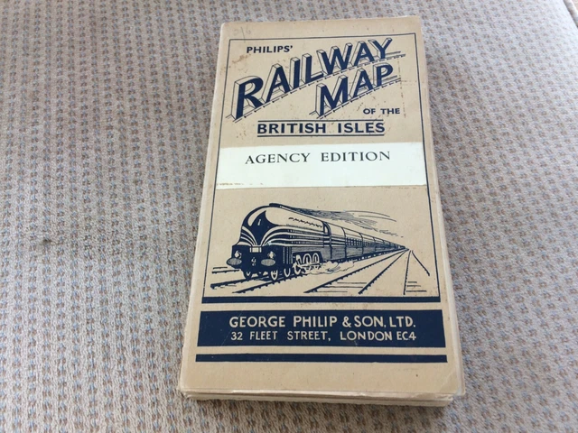 PHILIPS BRITISH RAILWAY Big Four System Map With Inserts C 1930 80 X ...