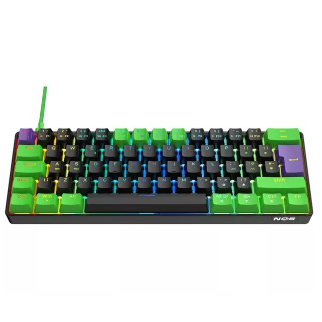 NOS C450 MINI Pro RGB Gaming Keyboard Mechanical Wired Riddle Qwerty ...