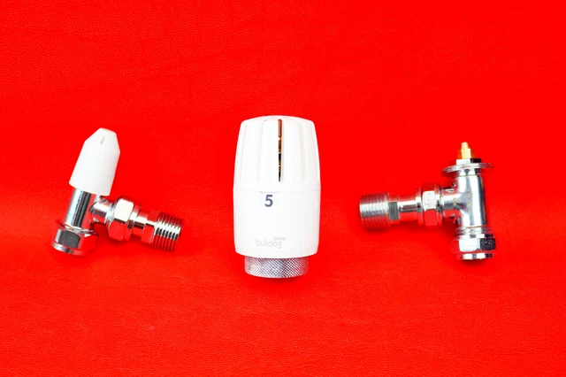 PEGLER BULLDOG GEN 2 15mm Angled TRV Valve Body Lockshield Head Sensor ...