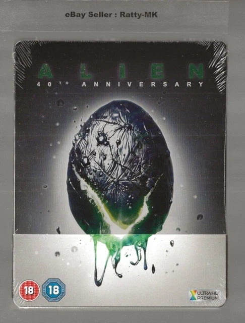 ALIEN - UK EXCLUSIVE 40th ANNIVERSARY 4K UHD + BLU RAY STEELBOOK - NEW ...