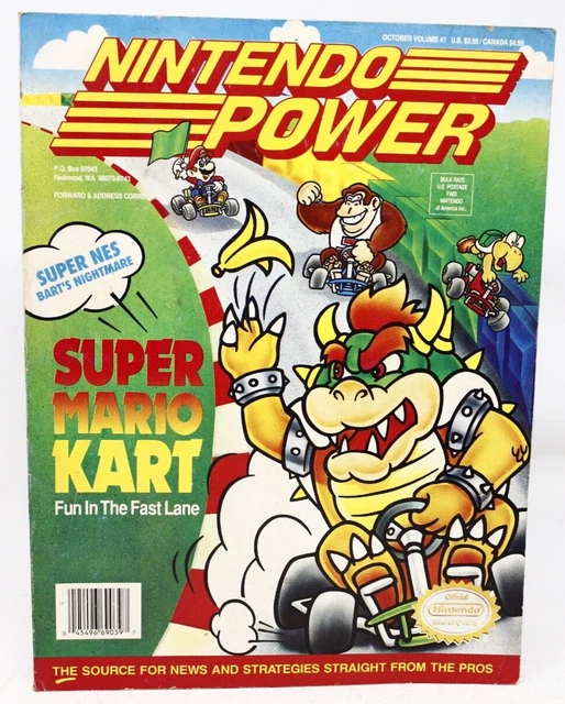 NINTENDO POWER MAGAZINE Vol. 41 Super Mario Kart W/Poster October 1991 ...