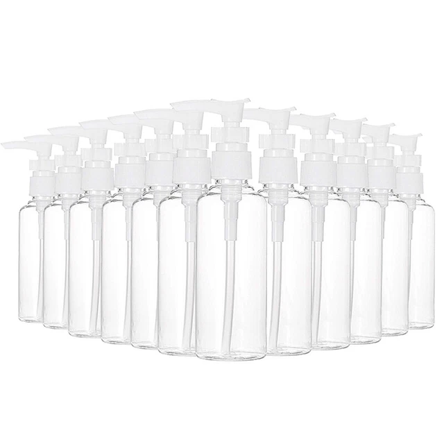 12 PACK 3.4OZ/100ML Transparent Travel Bottles Pump Bottle Lotion ...