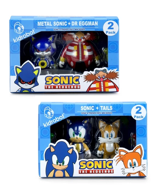 KIDROBOT METAL SONIC & Dr. Eggman + Sonic & Tails Vinyl Mini Figures 2 ...