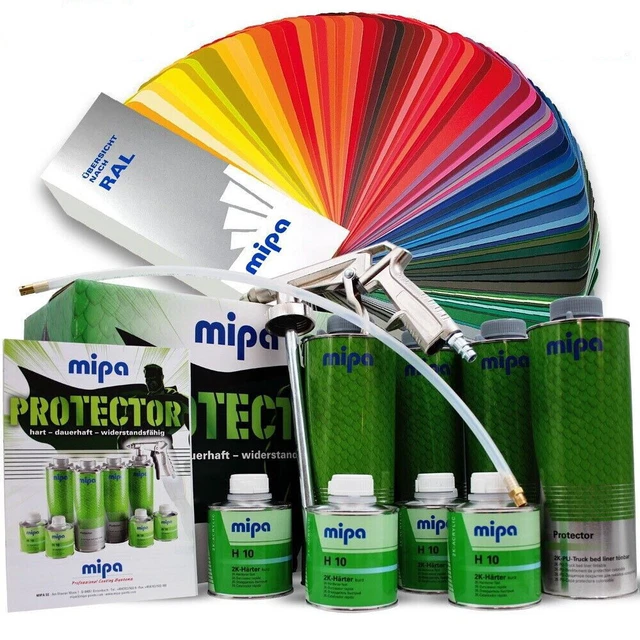 MIPA PROTECTOR / 4er Lack + Härter Set inkl. UBS Pistole / Alle Farben ...