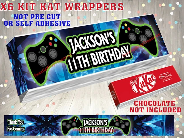 PERSONALISED VIDEO GAME Gaming Kit Kat KitKat Label / Wrapper Party Bag ...