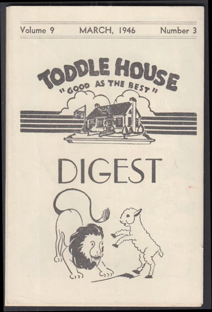 TODDLE HOUSE DIGEST 3 1946 hamburgers by the sac ; nouvelles de la mode ...