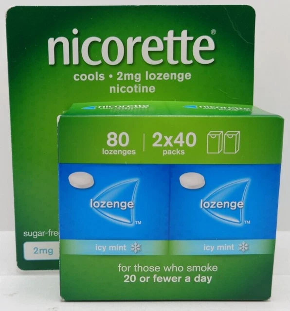NICORETTE COOLS 2MG - 80 Lozenges (2 x 40 Packs) Icy Mint £14.00 ...