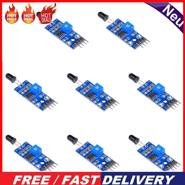 4 PIN IR Flame Detection Sensor Module 3.3V-5V Accessories for Arduino ...