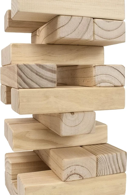 TUMBLING TIMBERS GAME, Yard Games Large Jr., Includes 54 Wooden Timber ...