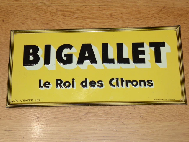 PLAQUE TOLE PUBLICITAIRE BIGALLET: Le Roi Des Citrons G de Andreis S.A Marseille EUR 26,08 ...