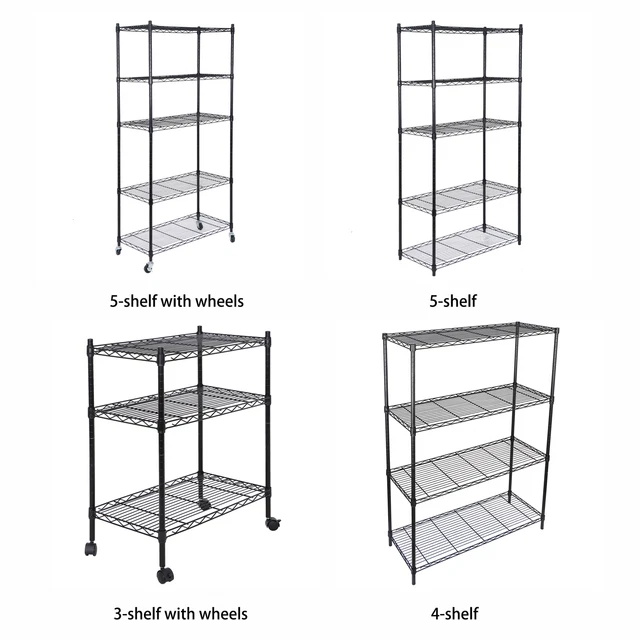 3/4/5-TIER HEAVY DUTY Storage Wire Shelving Unit for Restaurant Garage ...