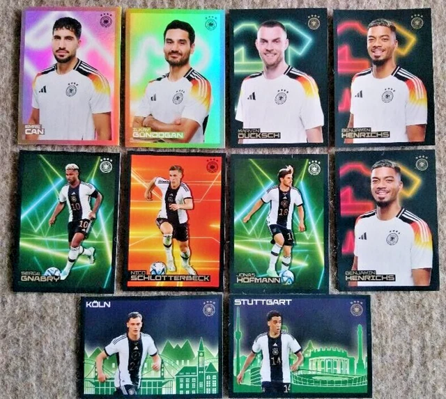 PANINI FERRERO 10 Sticker Euro 2024 2x Gold Can/Gündogan Musiala/Wirtz ...