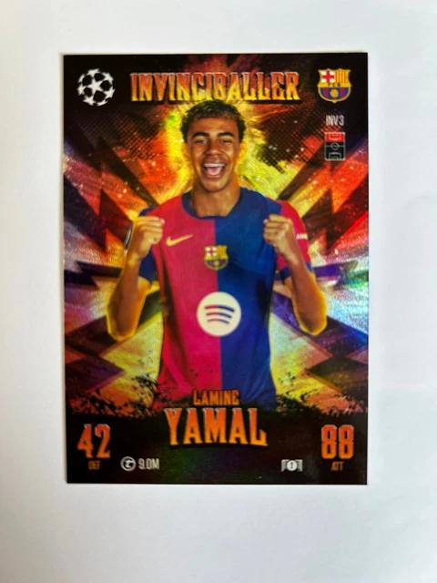 TOPPS MATCH ATTAX Extra 2024/25 Lamine Yamal Barcelona Invinciballer £3 ...