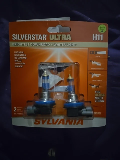 SYLVANIA H11 SILVERSTAR Ultra High Performance Halogen Headlight Bulb ...