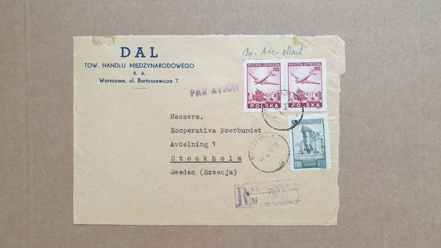 POLAND STAMPS RECORDED Airmail Letter to Sweden #A1781 £7.00 - PicClick UK