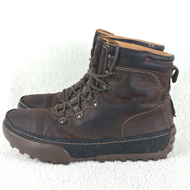 CLARKS MENS 9M Hiking Boots Dark Brown Leather Lace Up High Top Trail ...