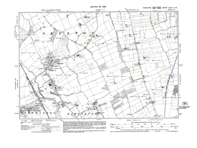 OLD MAP OF Nether Poppleton, Skelton, Yorkshire -1930 - Repro 157 SW £ ...