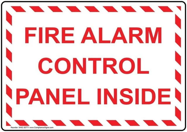COMPLIANCESIGNS.COM FIRE ALARM Control Panel Inside Safety Sign, 10x7 ...