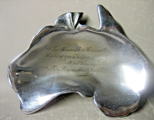 VINTAGE ANTIQUE ART deco cast metal chrome décor plate / ashtray $62.99 ...