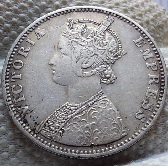 BRITISH COLONIAL INDIA 1886 Victoria Empress One Rupee Higher Grade ...