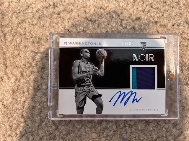 PJ WASHINGTON JR. 2019/20 patch recrue noir autographe 03/99 Dallas ...