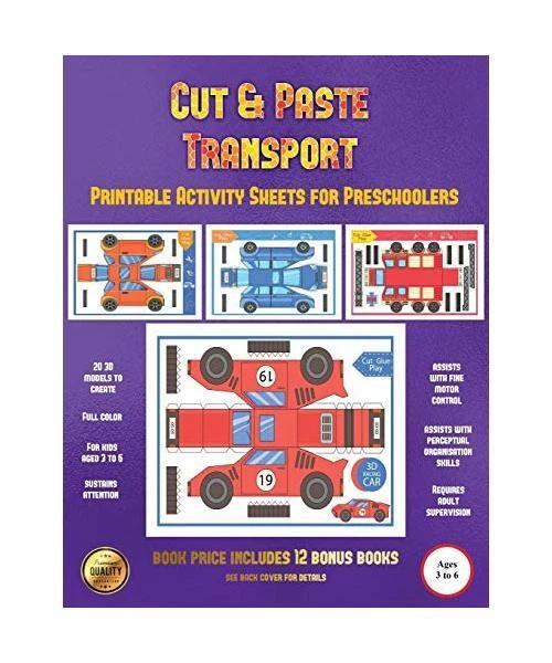 PRINTABLE ACTIVITY SHEETS for Preschoolers (Cut and Paste Transport ...