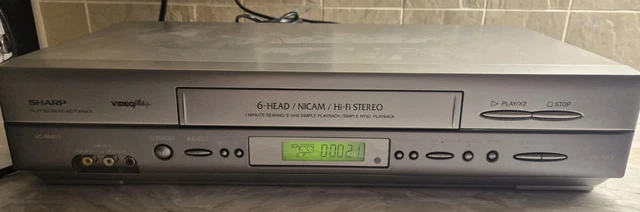 SHARP VIDEO CASSETTE Recorder S-VHS VCR Player 6-Head Nicam Silver VC ...