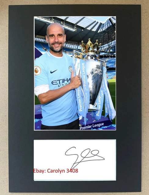 PEP GUARDIOLA MANCHESTER City Hand Signed A4 Display Autograph ...
