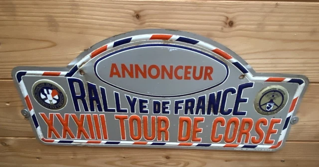 PLAQUE RALLYE DE France - Tour de Corse - Annonceur EUR 80,00 - PicClick FR