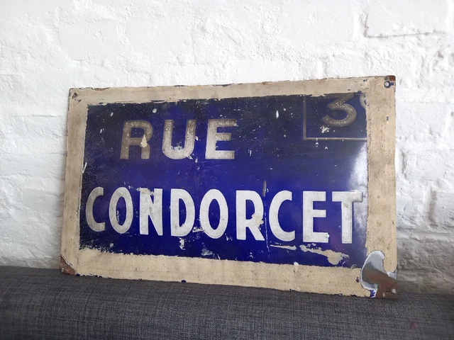 TRÈS ANCIENNE PLAQUE émaillée et bombée Rue Condorcet Lyon ? EUR 45,00 - PicClick FR