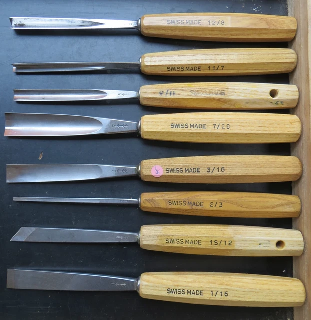 SET OF 8 Pfeil / Swiss Made Carving Tools (chisel / gouge) (Set C) $231 ...
