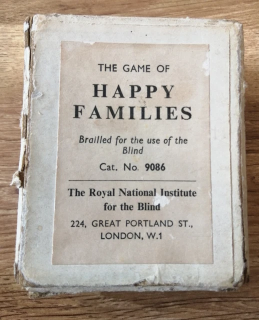 VINTAGE HAPPY FAMILIES Card Game RNIB Braille Edition For The Use Of ...