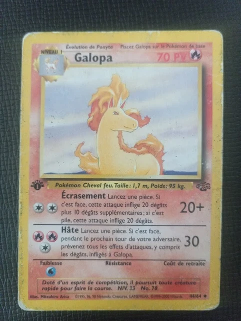 CARTE POKÉMON GALOPA - Edition 1 - Set Jungle - 44/64 Wizards EUR 5,00 ...