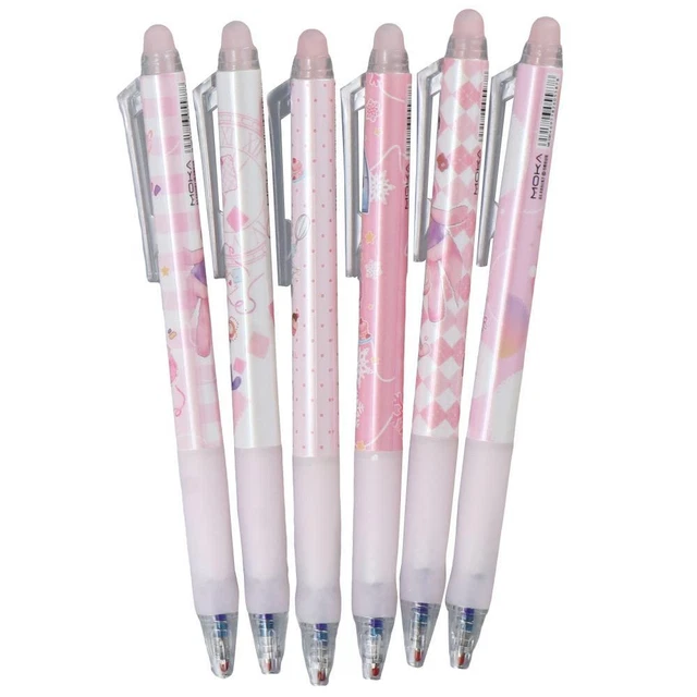 BLUE GEL PENS 6Pcs Retractable Erasable Pens Colorful Rollerball Pen ...