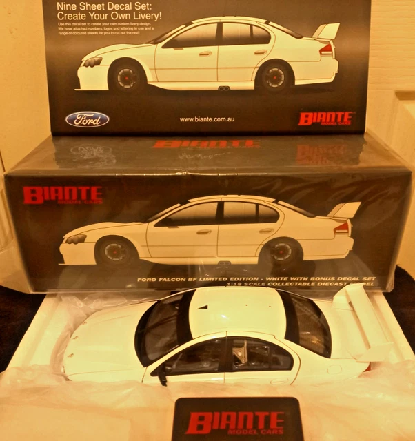 FORD FALCON BF BIANTE WHITE PLAIN BODY WITH BONUS 9 SHEET DECAL SET ...