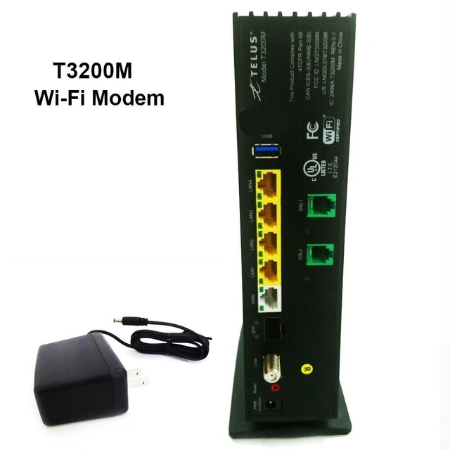 TELUS WI-FI MODEM T3200M Bonded VDSL2 Wireless AC Gateway Router**(TDS ...