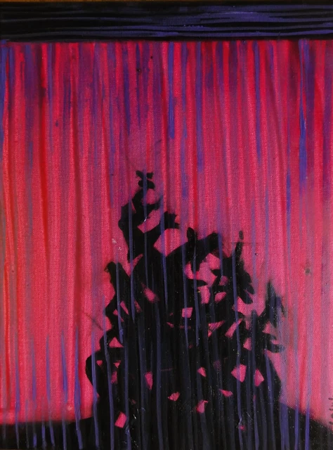 ORIGINAL ABSTRACT OIL painting, signed by Nalan Laluk: "Pyramid Scheme ...