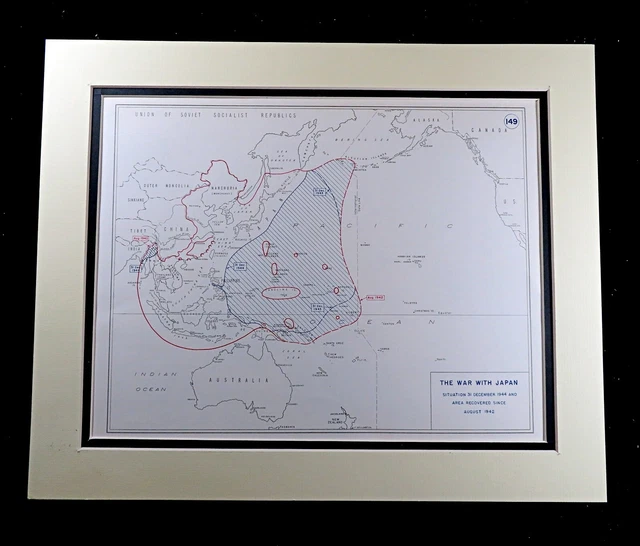WW2 MAP US Military War with Japan 1944 Allied Forces Gained Territory ...