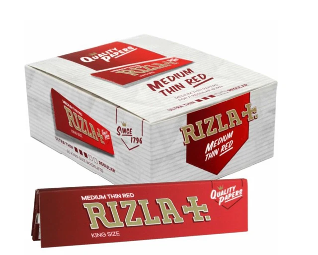 CARTINE RIZLA KING Size Red Medium Rosso Confezione Da 50 Libretti EUR ...