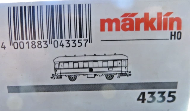 MÄRKLIN 4335 H0 Passenger Car Class 1 And 2 Of The DB New In OVP £24.17 ...