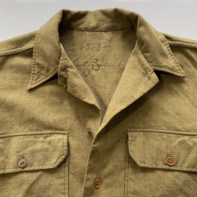 ORIGINAL WWII US Army M8338 M37 Wool Combat Field Shirt 15 - 32 M/L 19 ...