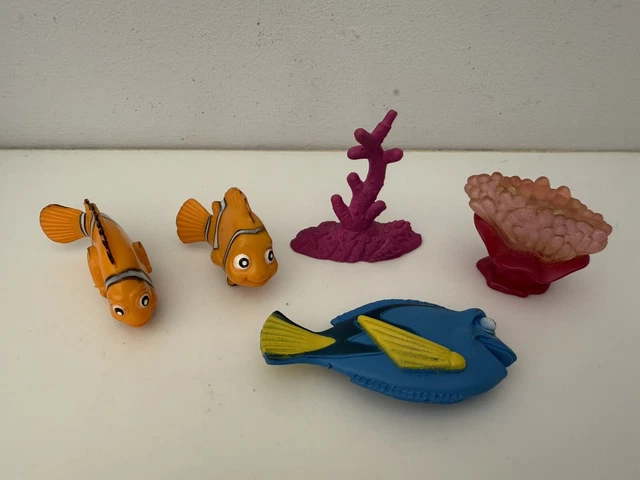 DISNEY STORE FINDING Nemo Marlin Dory Coral Reef Toy Figures RARE ...