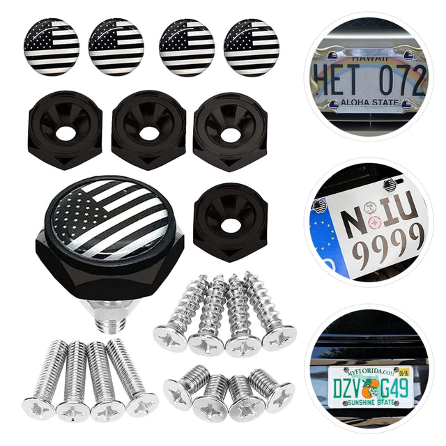 4 SETS VIS Boulons De Plaque D'immatriculation Kit Supports Pour ...