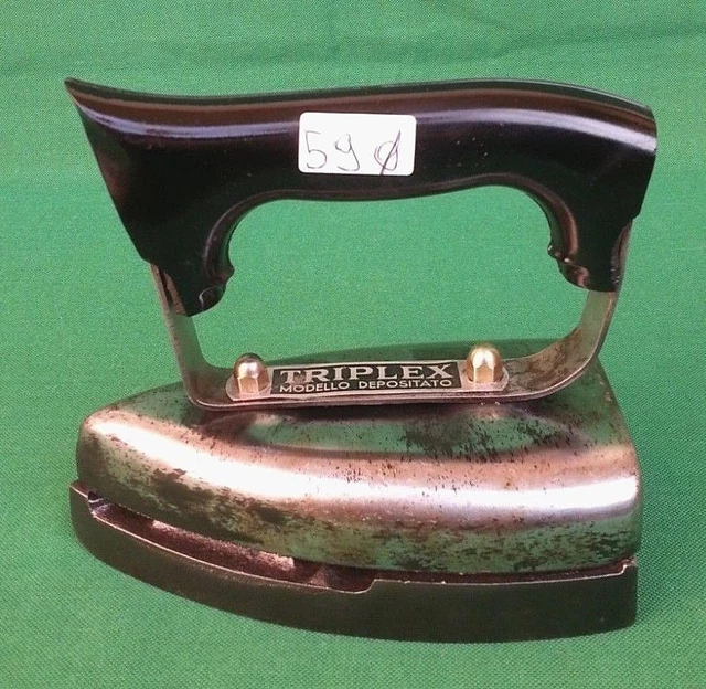 ANTICO VECCHIO FERRO Da Stiro - Triplex - Modello Depositato D'epoca. N ...