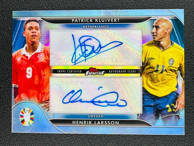 2023 TOPPS FINEST UEFA Euro Patrick Kluivert&Henrik Larsson Dual Auto # ...