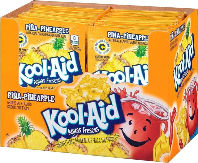 KOOL-AID AGUAS FRESCAS Pina Pineapple Flavored Unsweetened pack of 48 ...